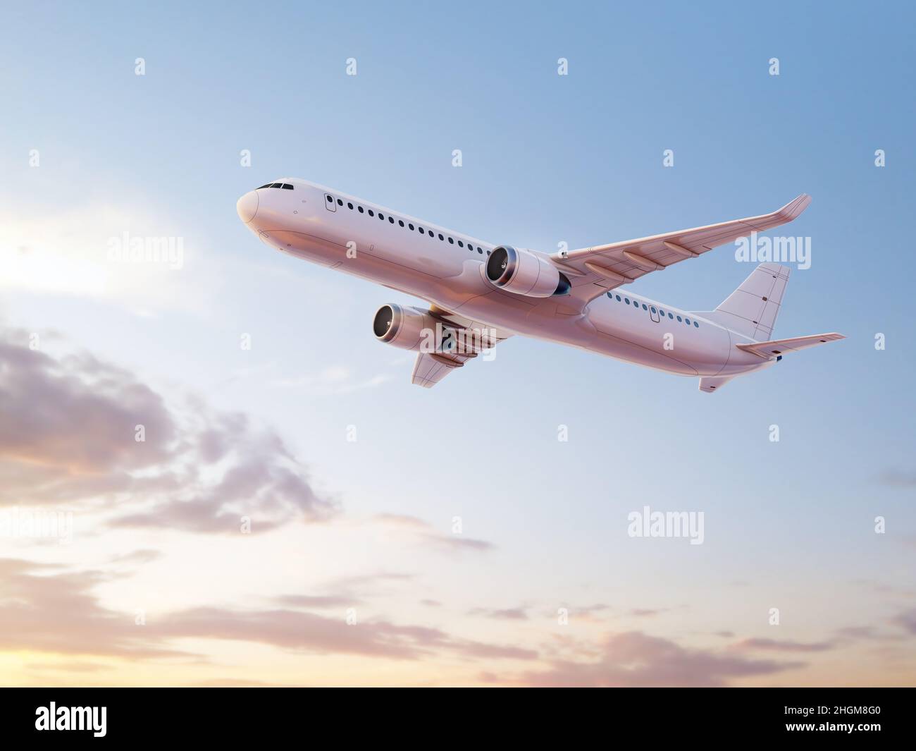 Aeroplane in flight, illustration Stock Photo - Alamy