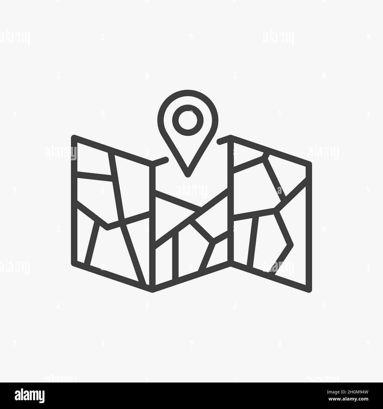 Map with geolocation tag. GPS location icon Stock Vector Image & Art ...