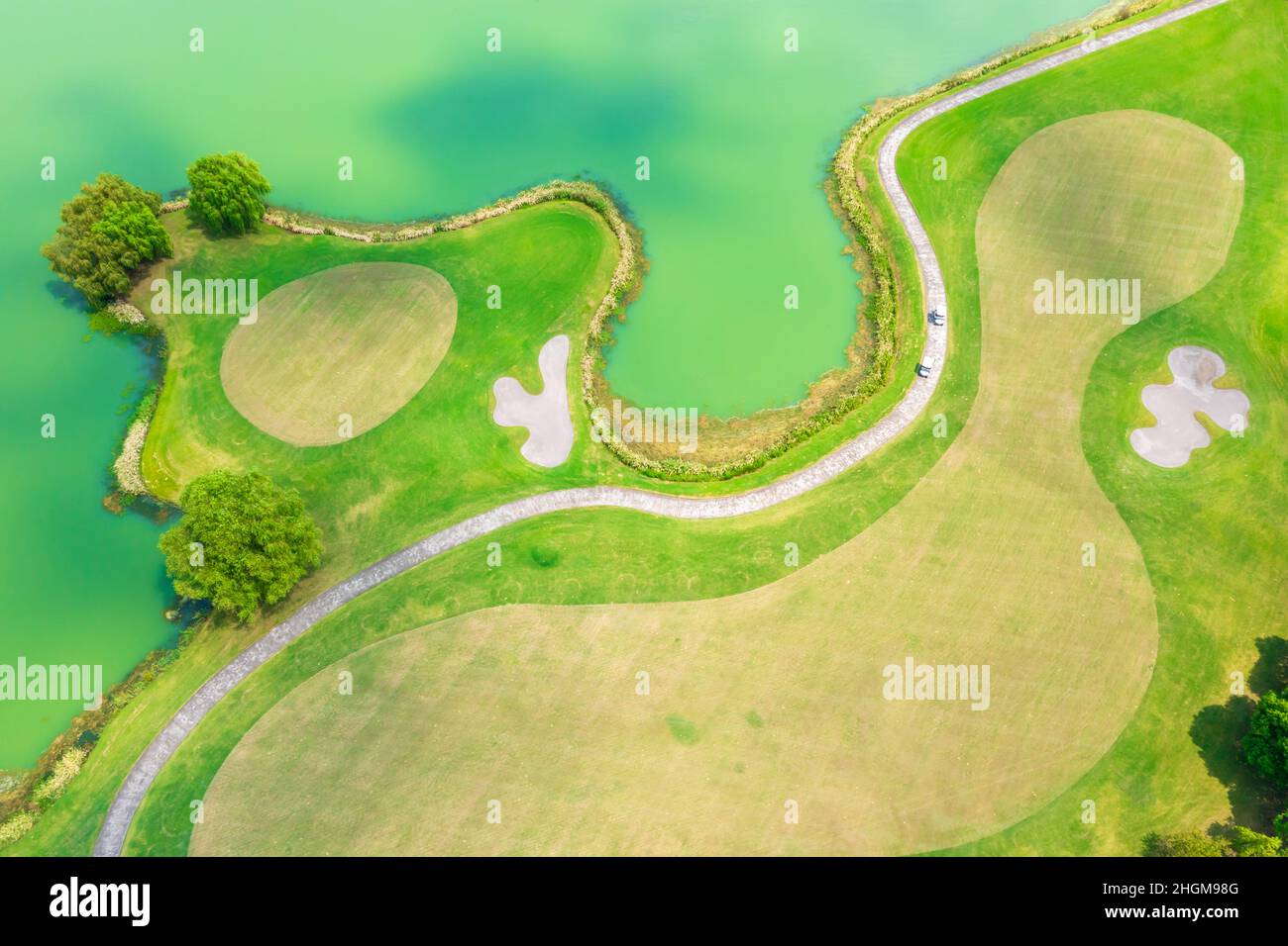 Aerial view of beautiful green golf course Stock Photo - Alamy