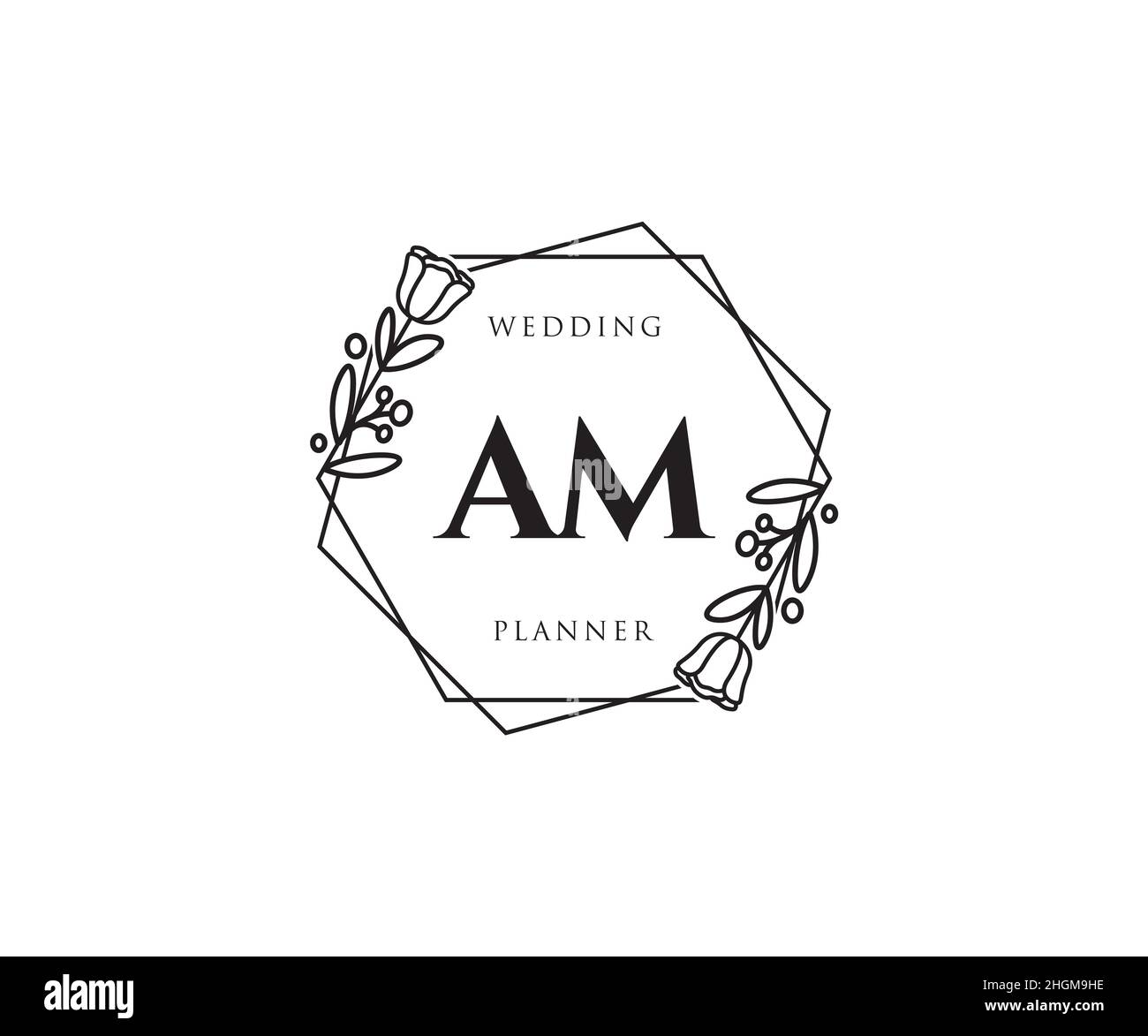 AM feminine logo. Usable for Nature, Salon, Spa, Cosmetic and Beauty ...