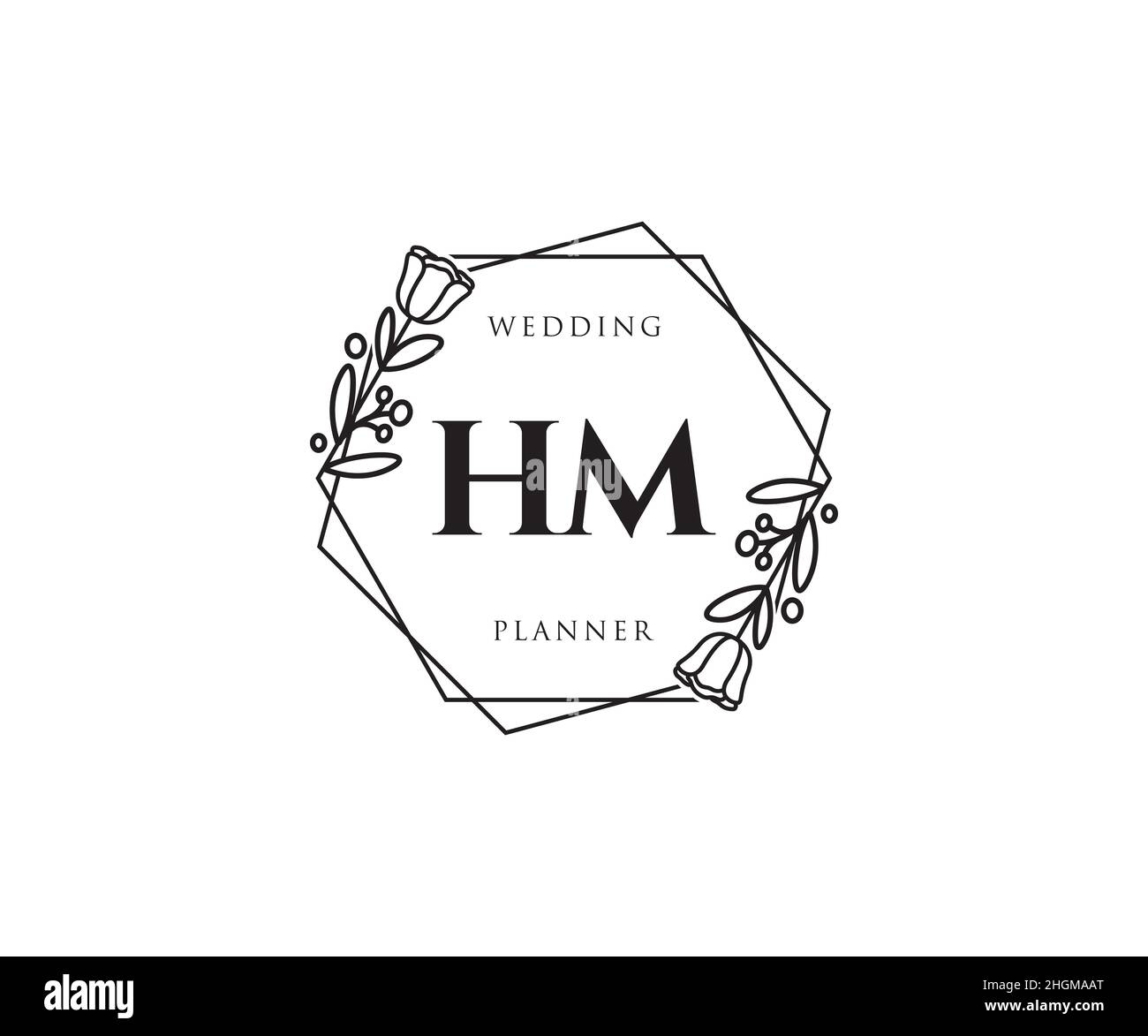HM feminine logo. Usable for Nature, Salon, Spa, Cosmetic and Beauty ...