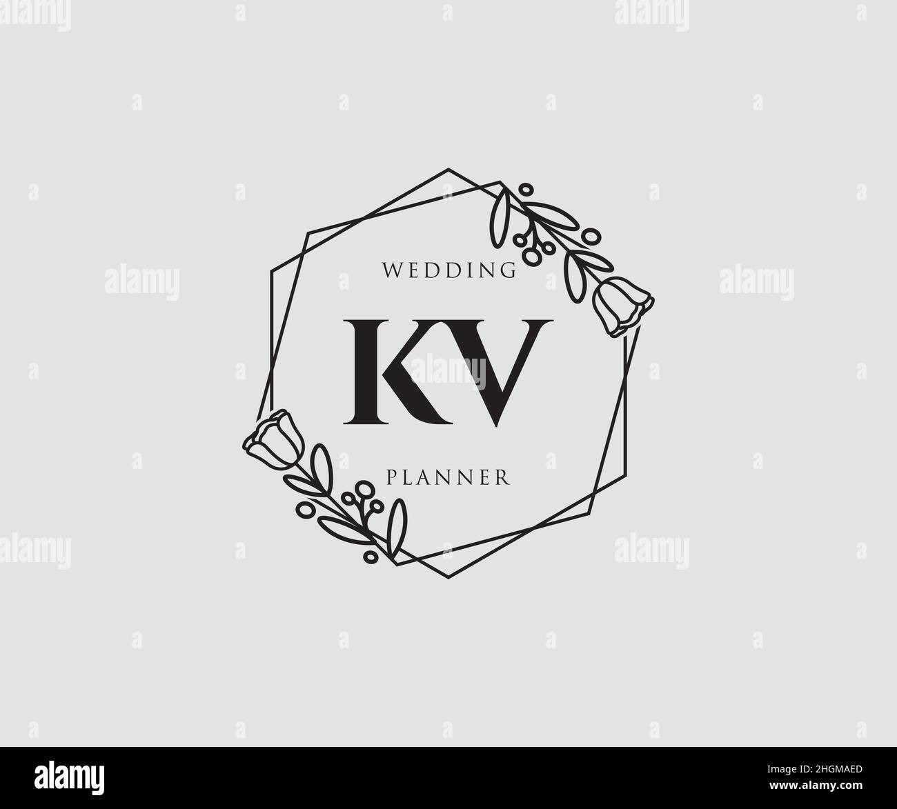 KV feminine logo. Usable for Nature, Salon, Spa, Cosmetic and Beauty ...