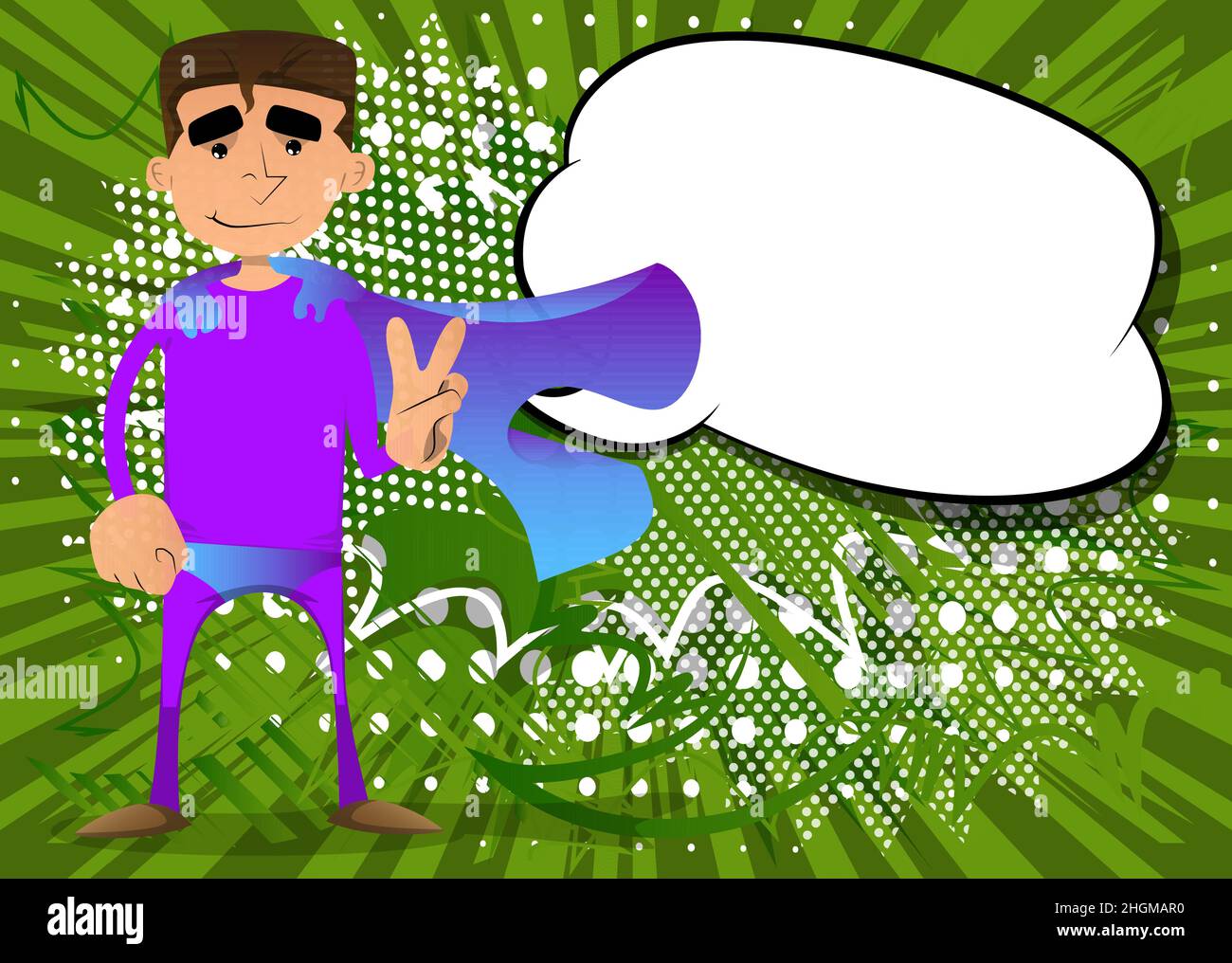 Nerd showing peace sign Stock Vector Images - Alamy