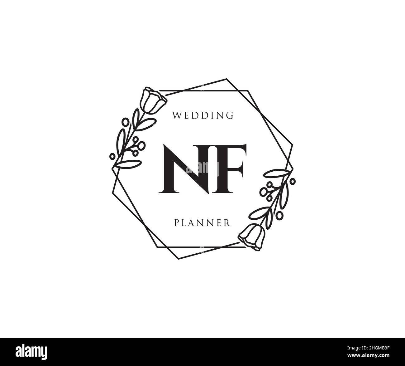 NF feminine logo. Usable for Nature, Salon, Spa, Cosmetic and Beauty ...