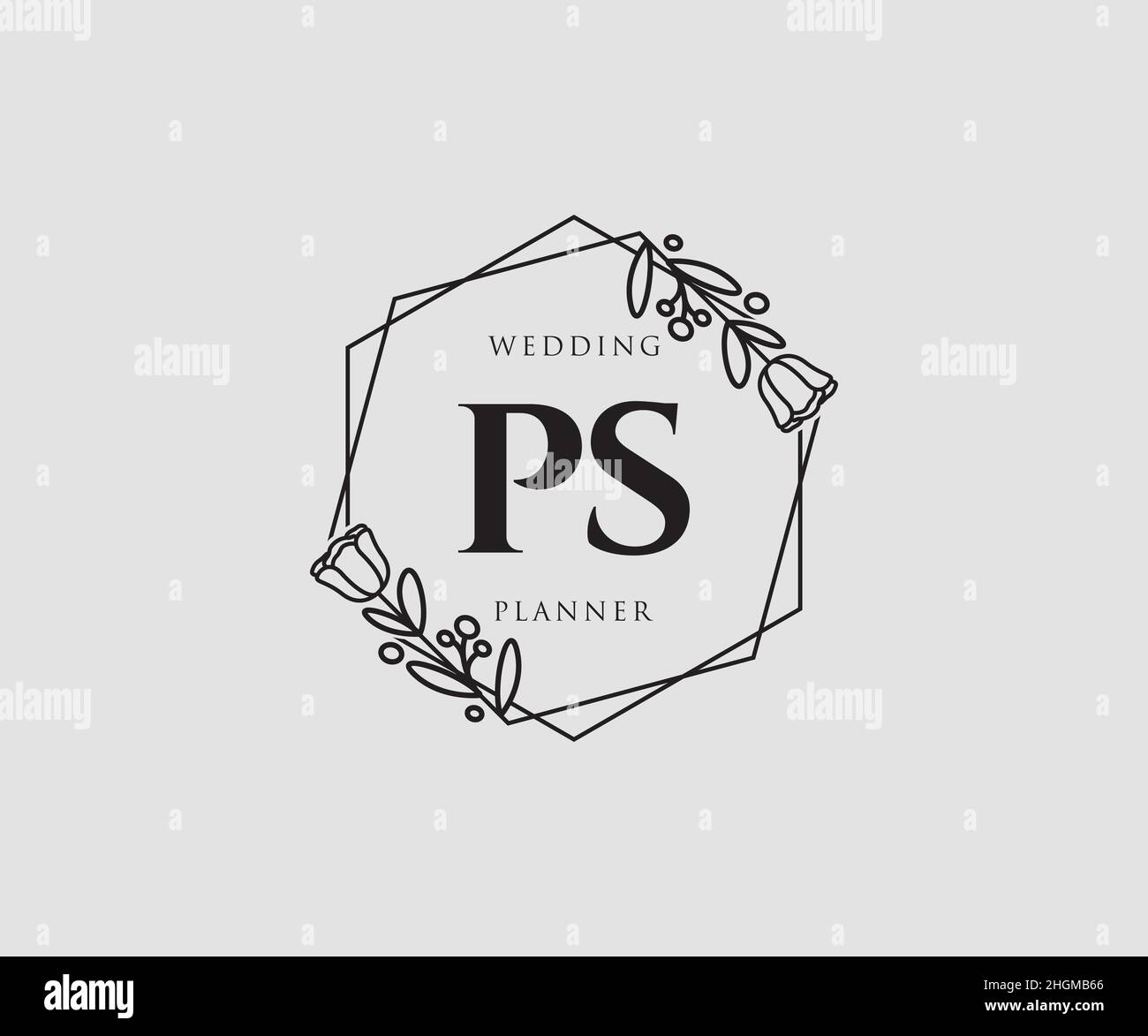 PS feminine logo. Usable for Nature, Salon, Spa, Cosmetic and Beauty ...