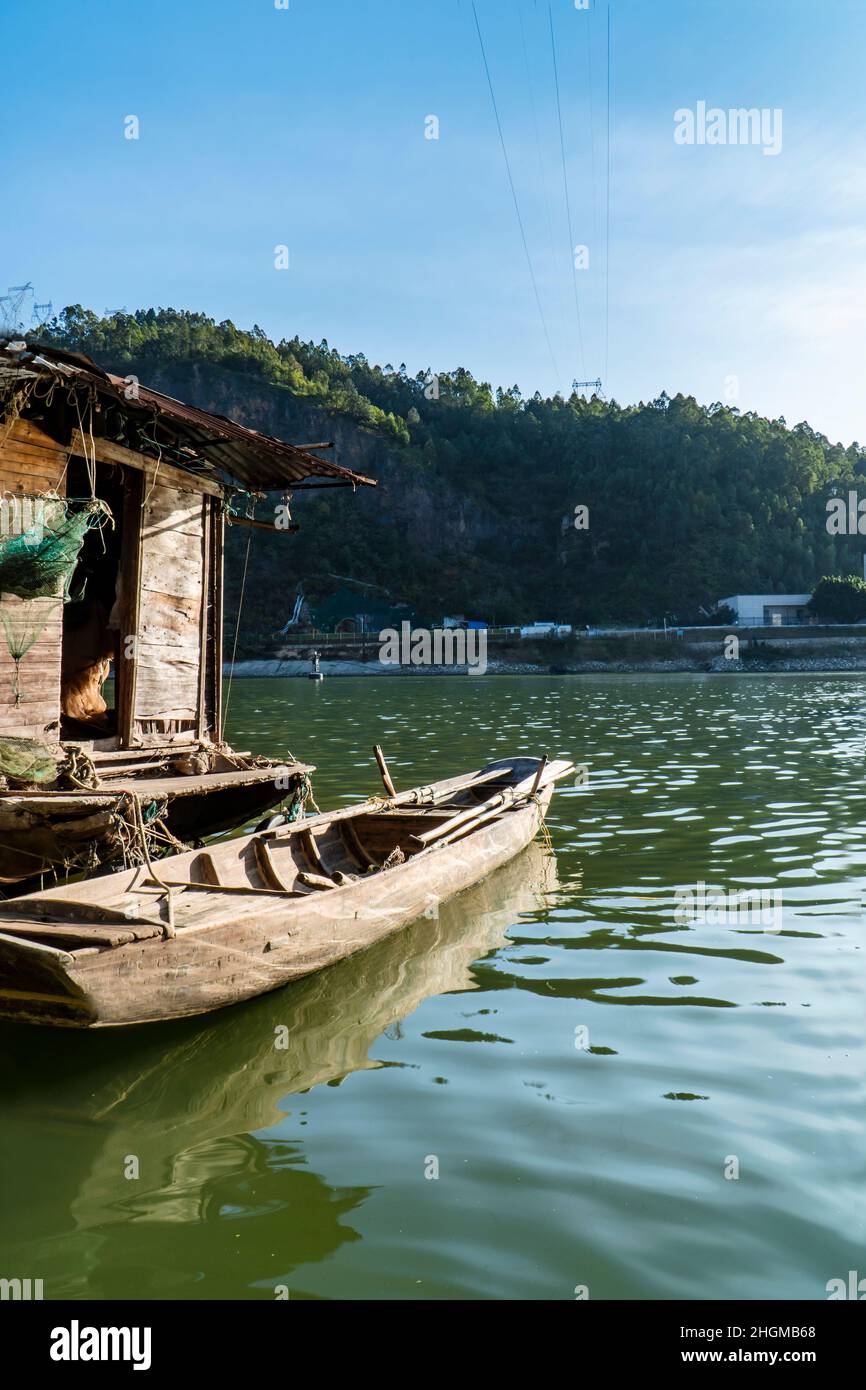 River water fishing village landscape in sunny days Stock Photo - Alamy