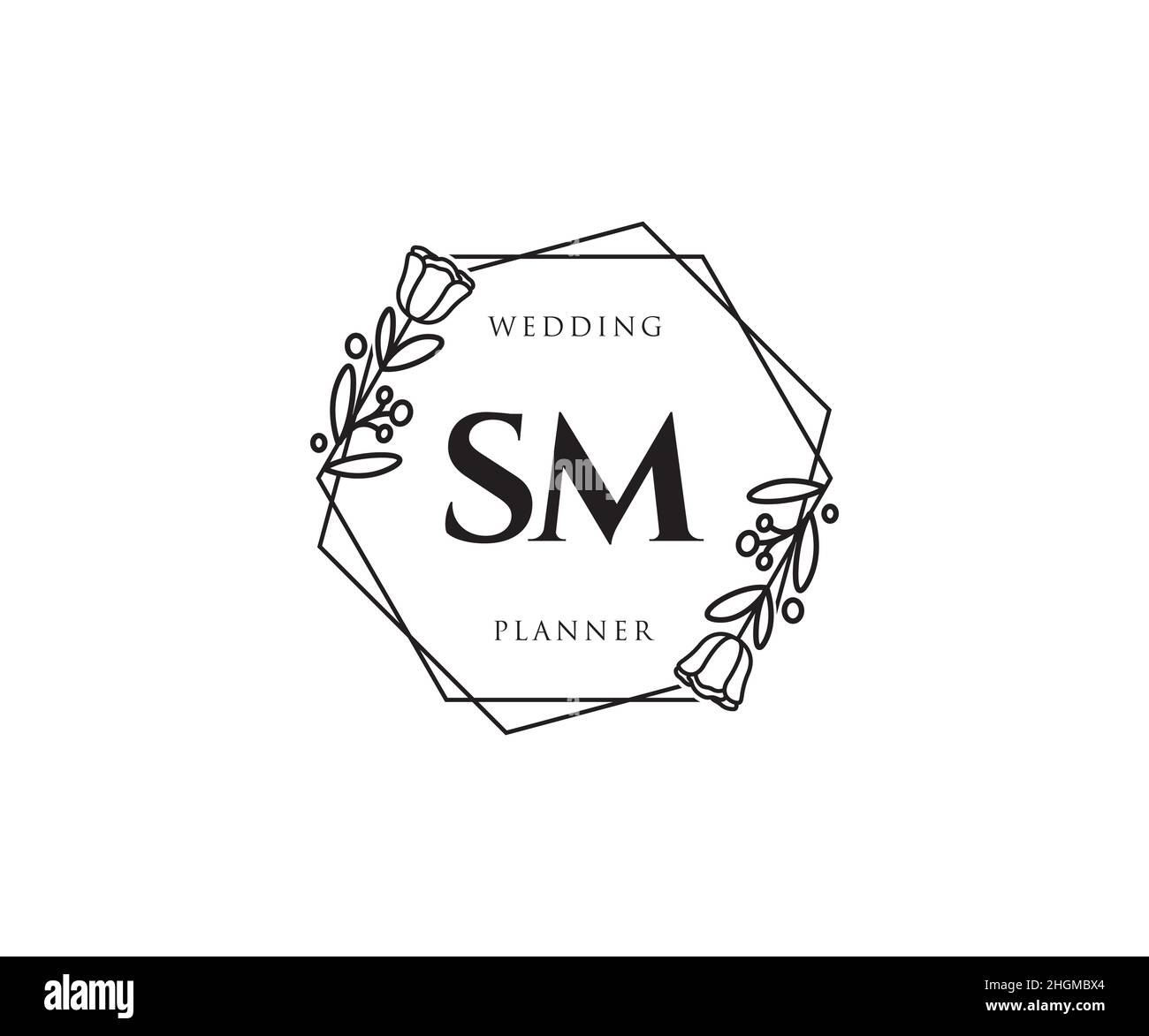 SM feminine logo. Usable for Nature, Salon, Spa, Cosmetic and Beauty ...