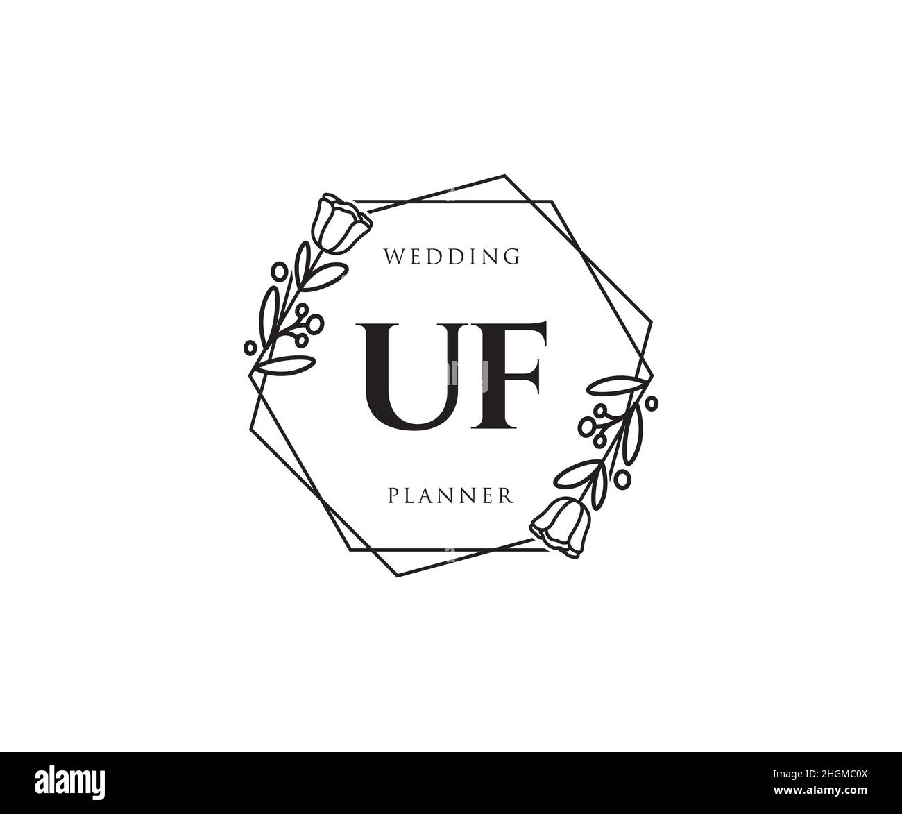 UF feminine logo. Usable for Nature, Salon, Spa, Cosmetic and Beauty ...