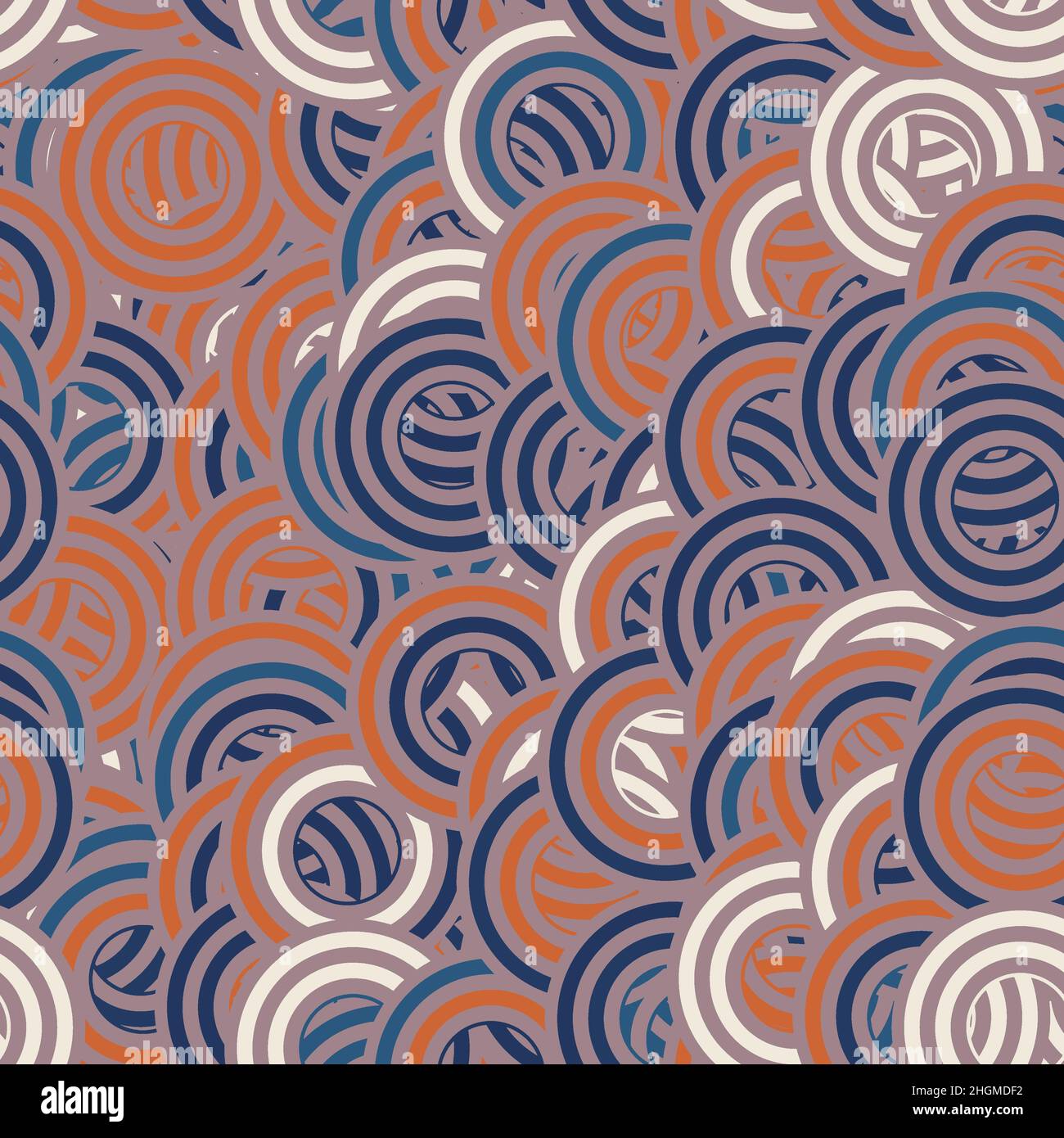 Seamless concentric circle in retro colors dizzy surface pattern design ...