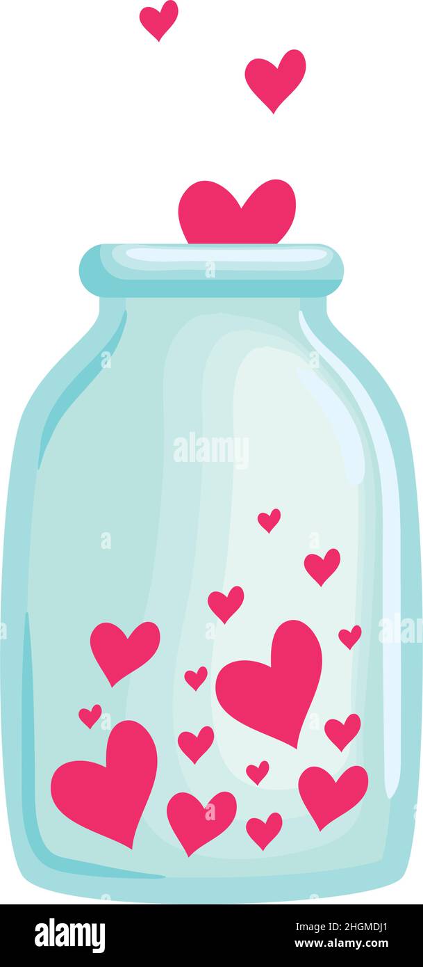 mason jar with hearts Stock Vector Image & Art - Alamy