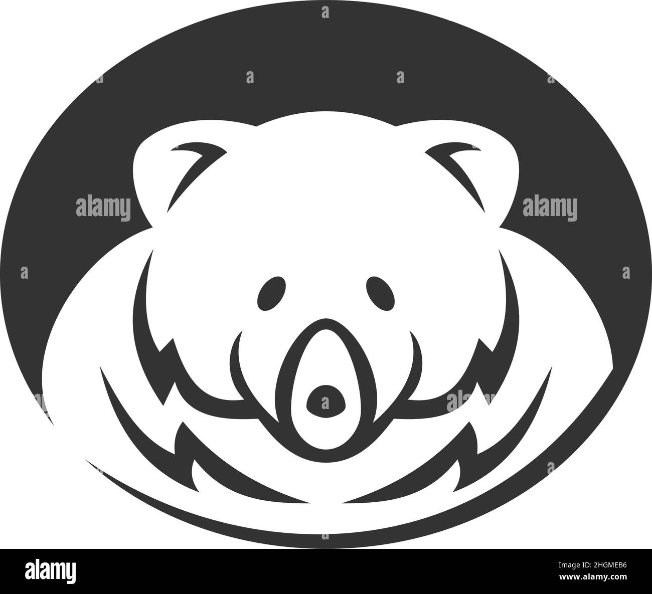Bear Head Circle Icon Illustration Brand Identity Stock Vector Image ...