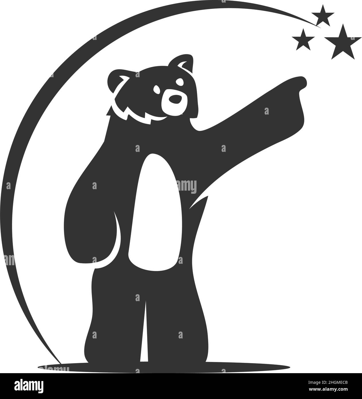 Bear standing pointing star Icon Illustration Brand Identity Stock ...