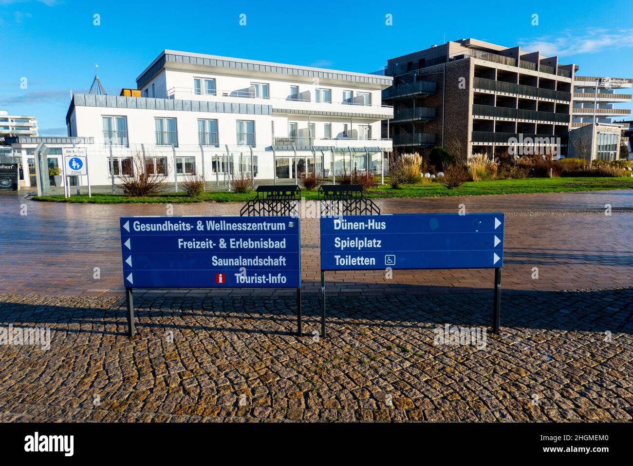 Direction signs at the Beach of St Peter Ording in North Frisia - NORTH ...
