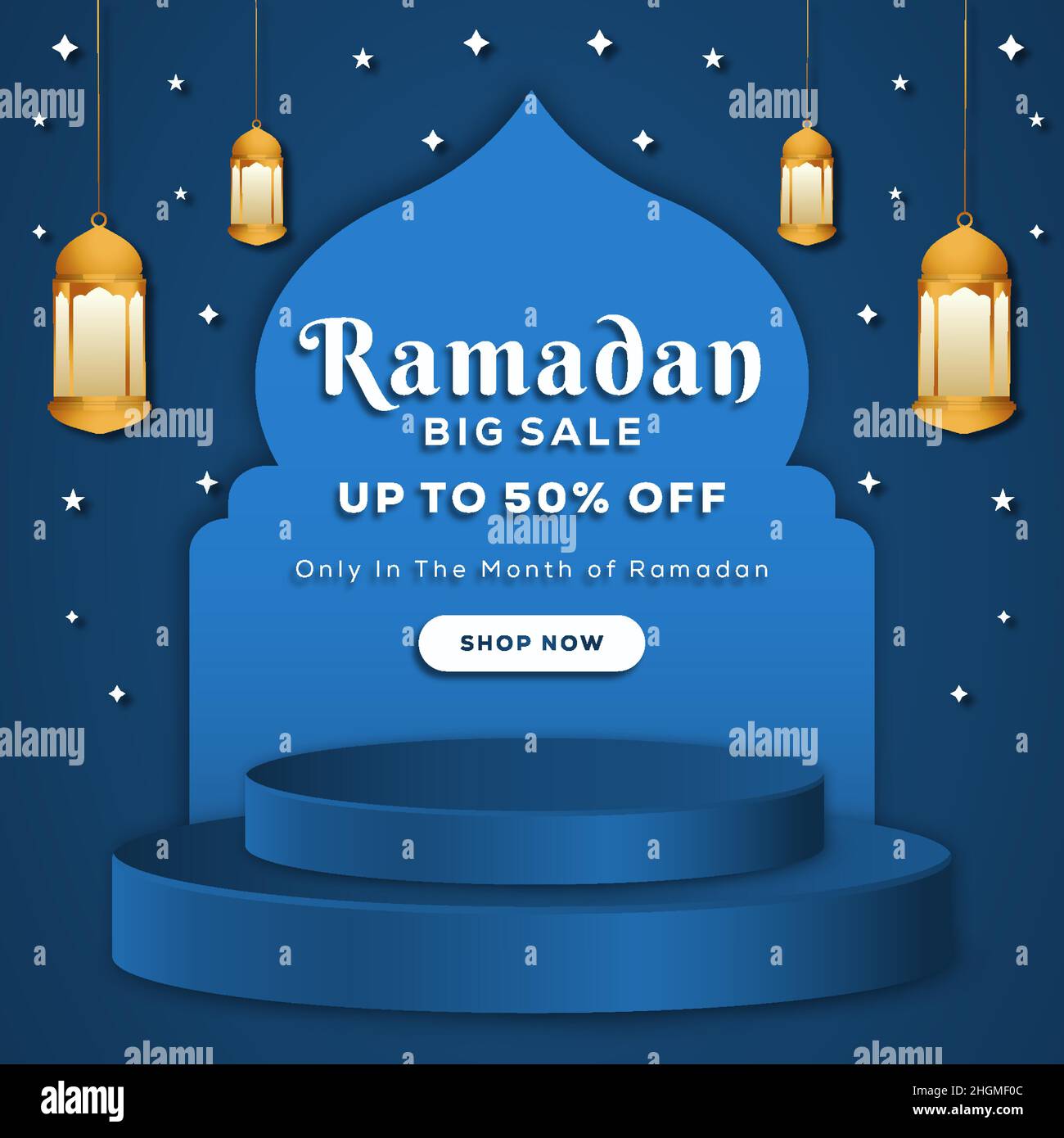ramadan sale banner with podium and frame Stock Vector Image & Art - Alamy