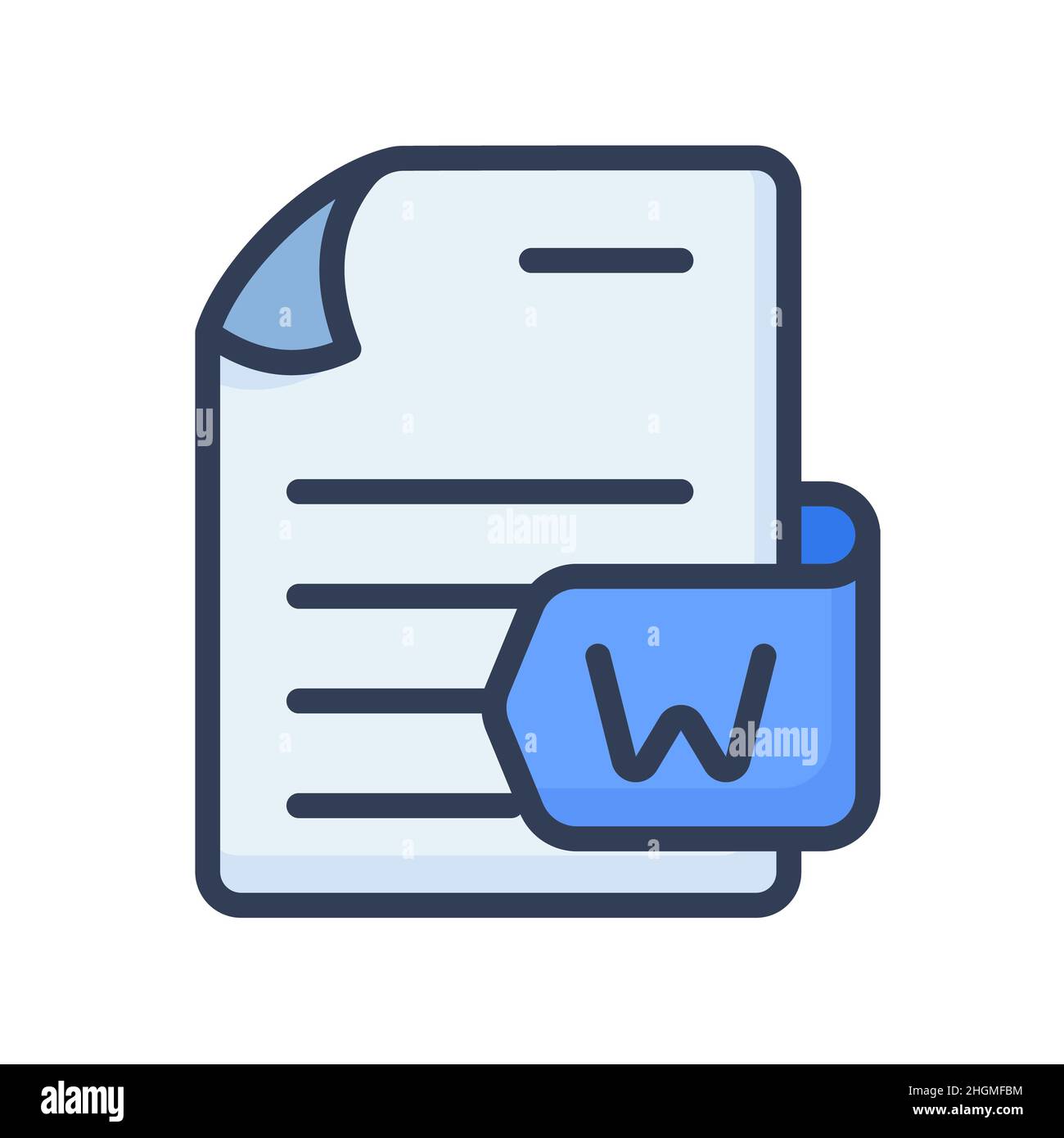 word document file paper docs format single isolated icon with filled line style vector ...