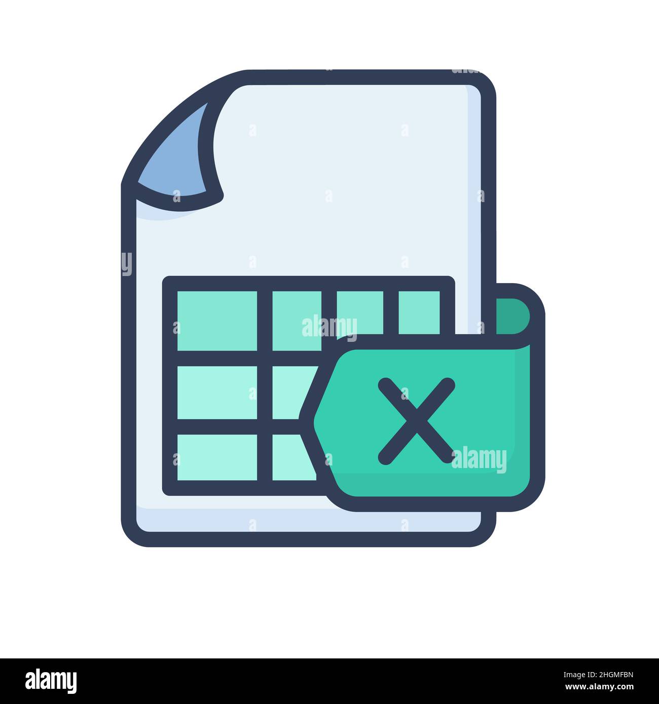 excel document file paper page sheet single isolated icon with filled line style vector ...