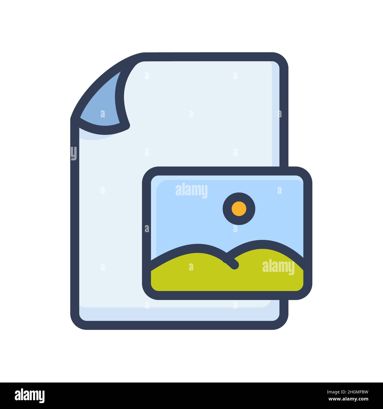 image document file paper page picture single isolated icon with filled line style vector ...