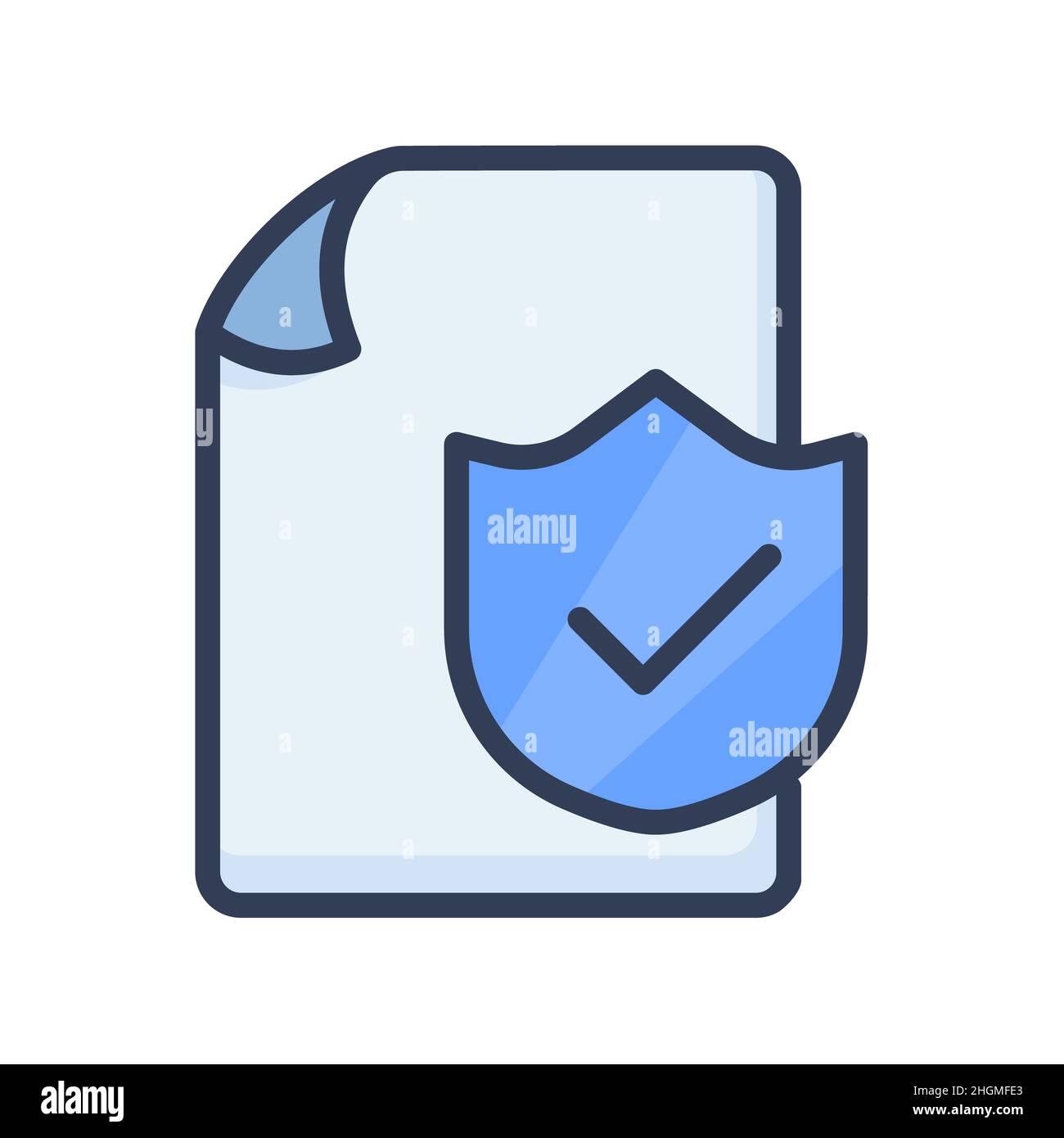 protect document file paper page shield secure single isolated icon with filled line style ...
