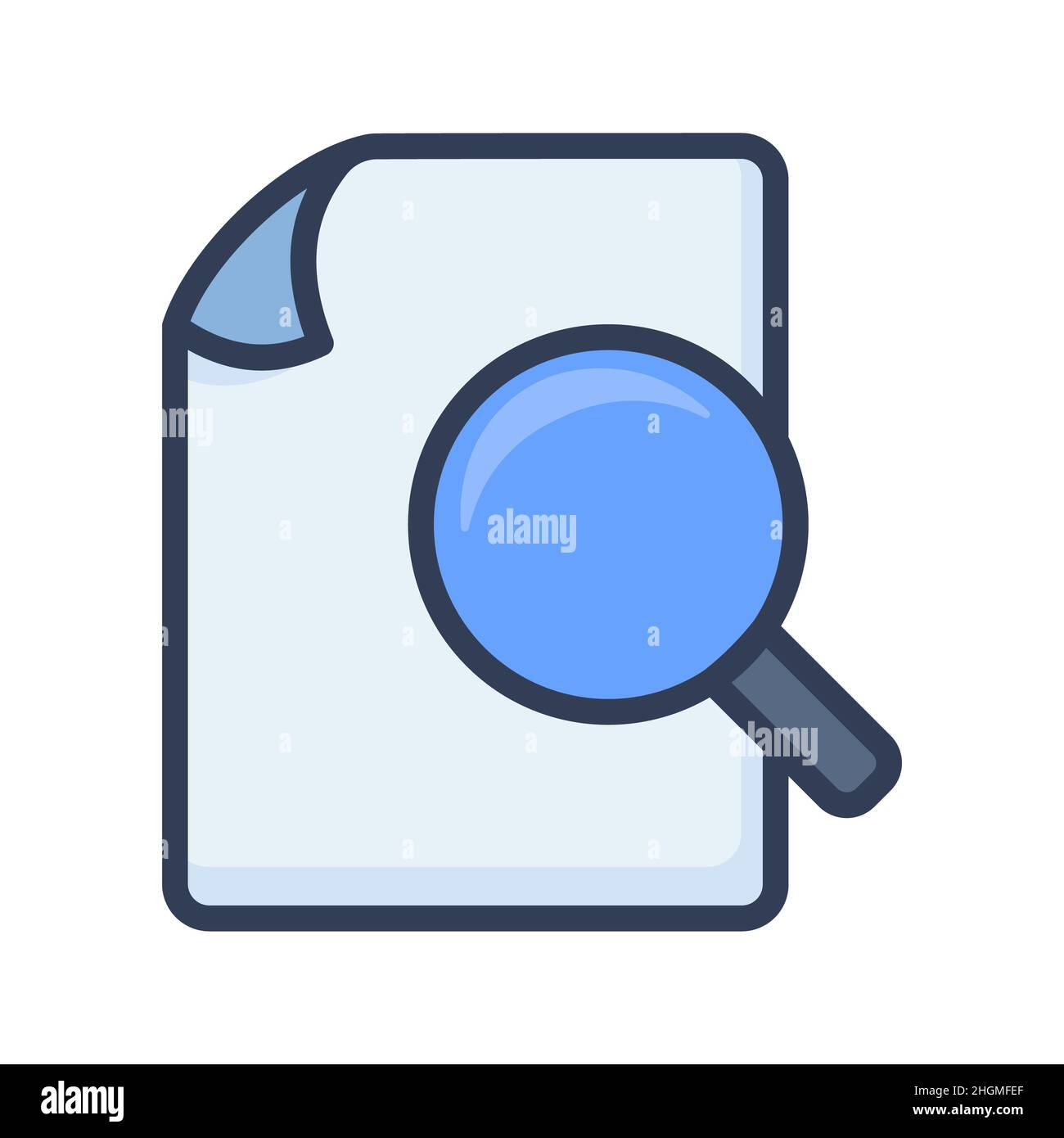 search document file paper page find magnifier single isolated icon ...