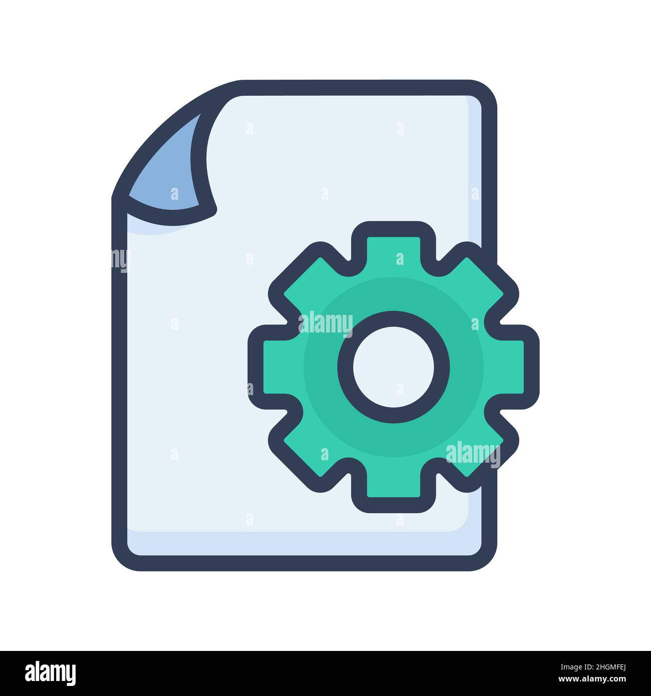 setting document file paper page configuration single isolated icon with filled line style ...