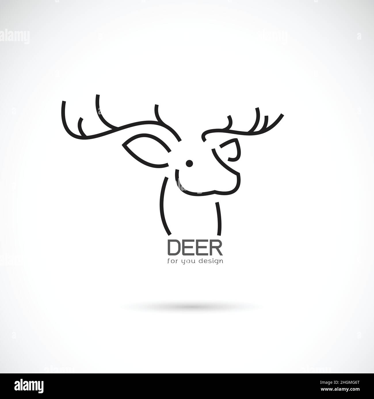 Vector of a deer head design on a white background. Easy editable ...