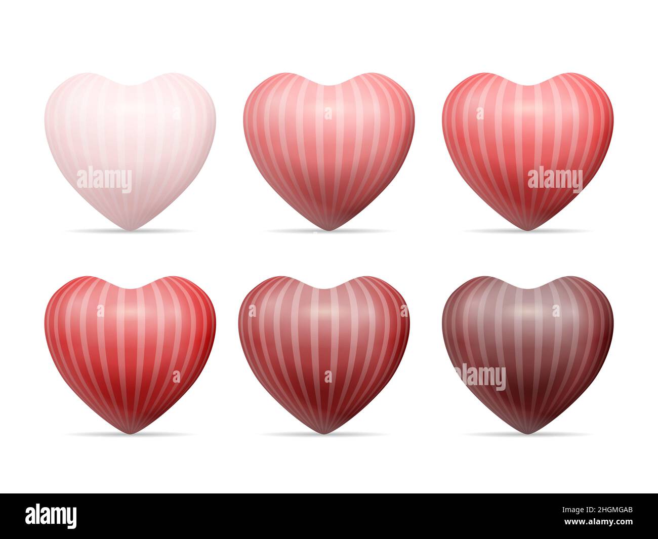 Heart set on a white background. Vector illustration Stock Photo - Alamy