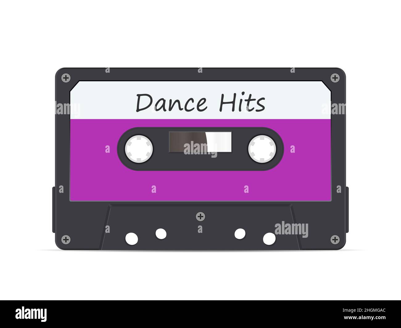 Cassette tape dance hits on a white background. Vector illustration ...