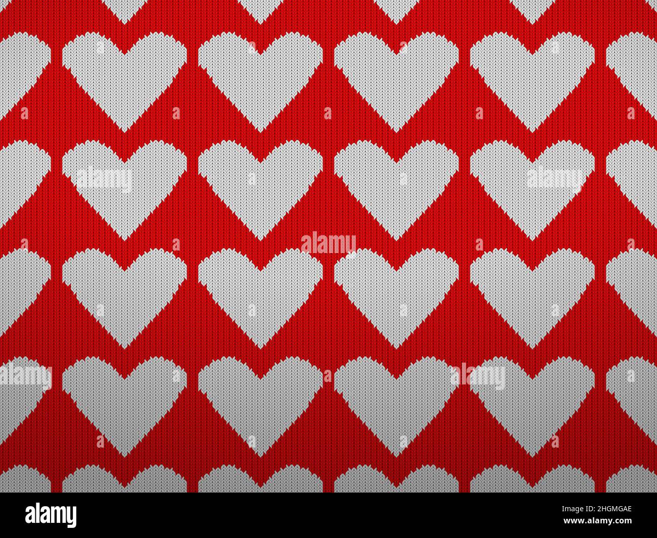 Knitted pattern background with hearts. Vector illustration Stock Photo ...