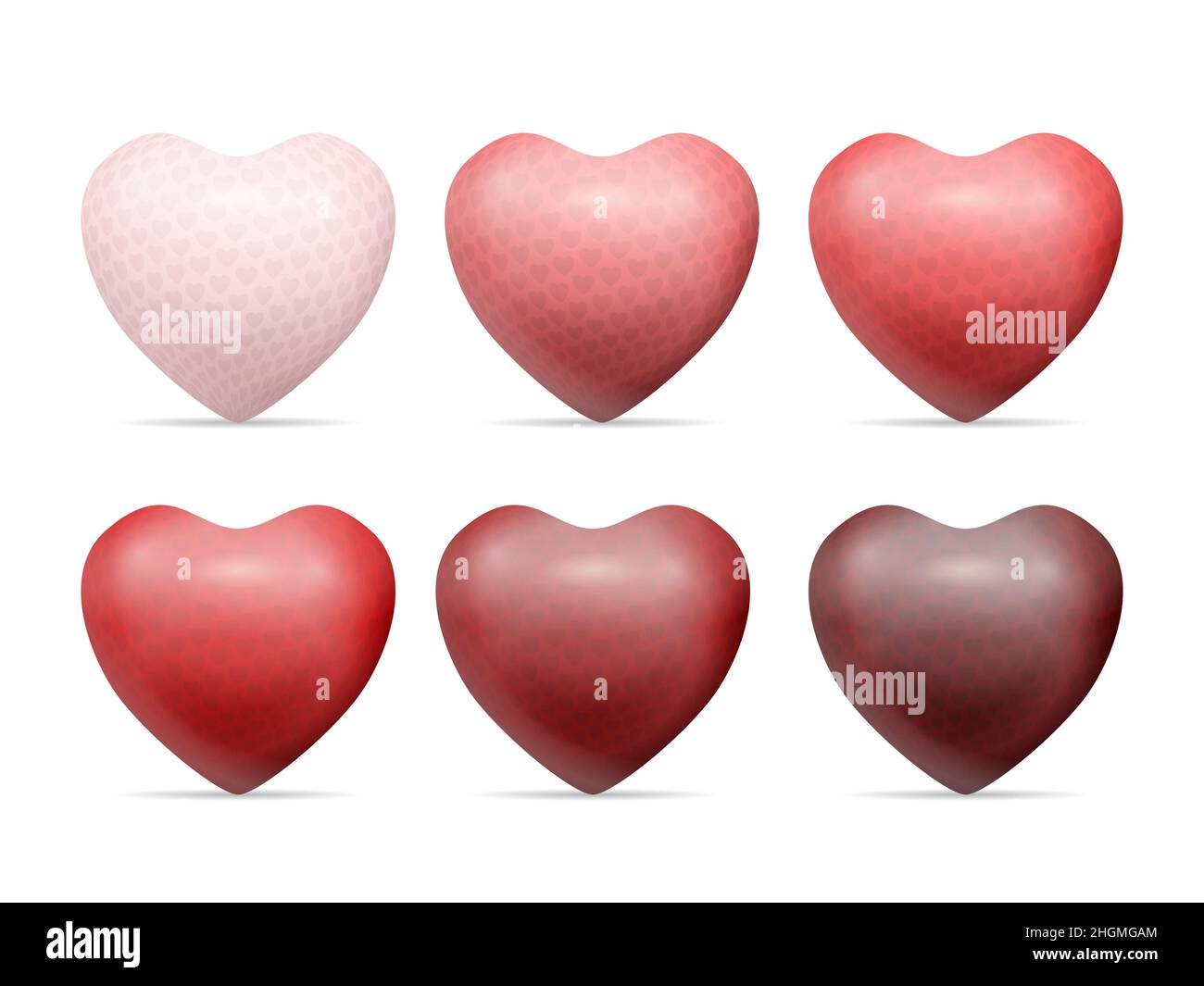 Heart set on a white background. Vector illustration Stock Photo - Alamy