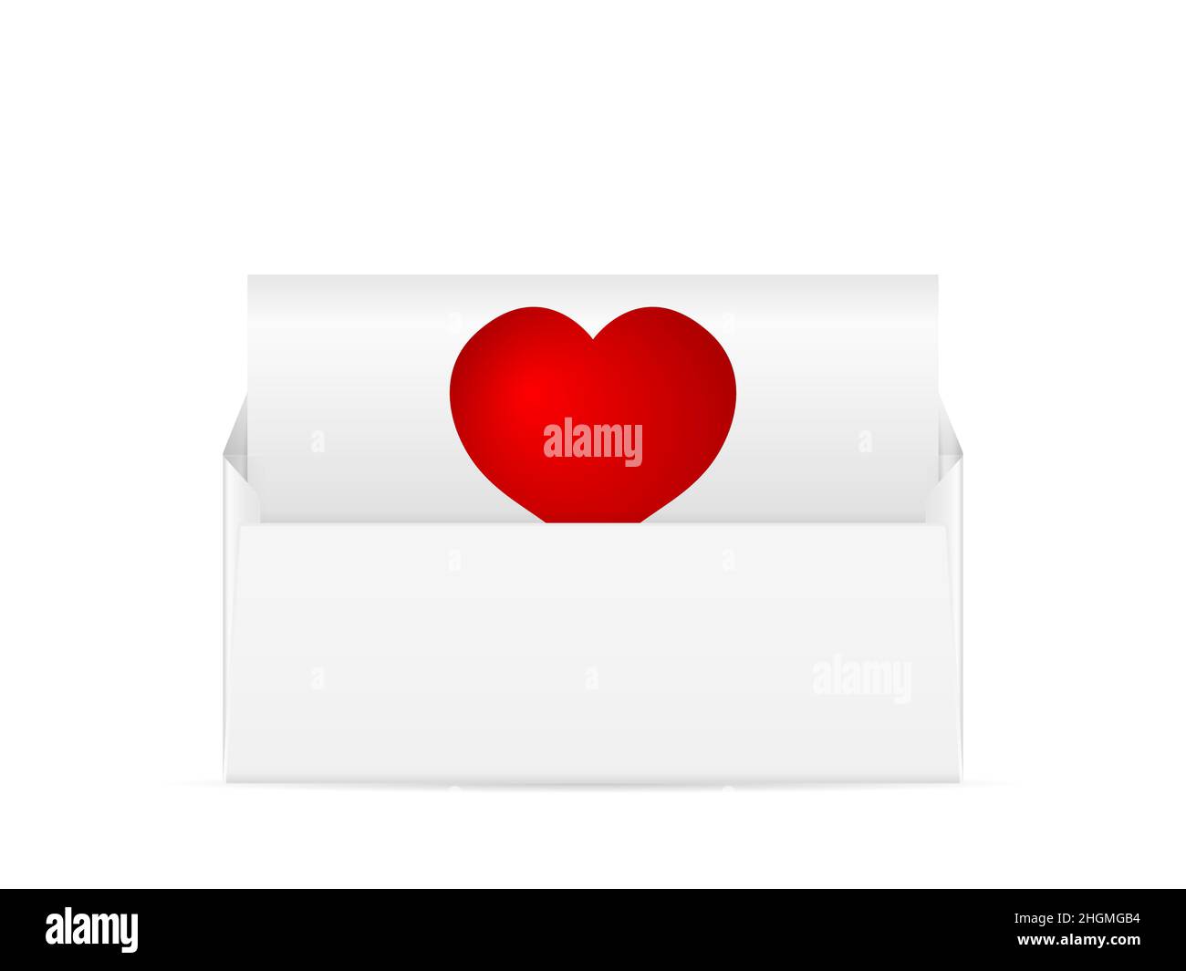 Envelope with heart on a white background. Vector illustration Stock ...