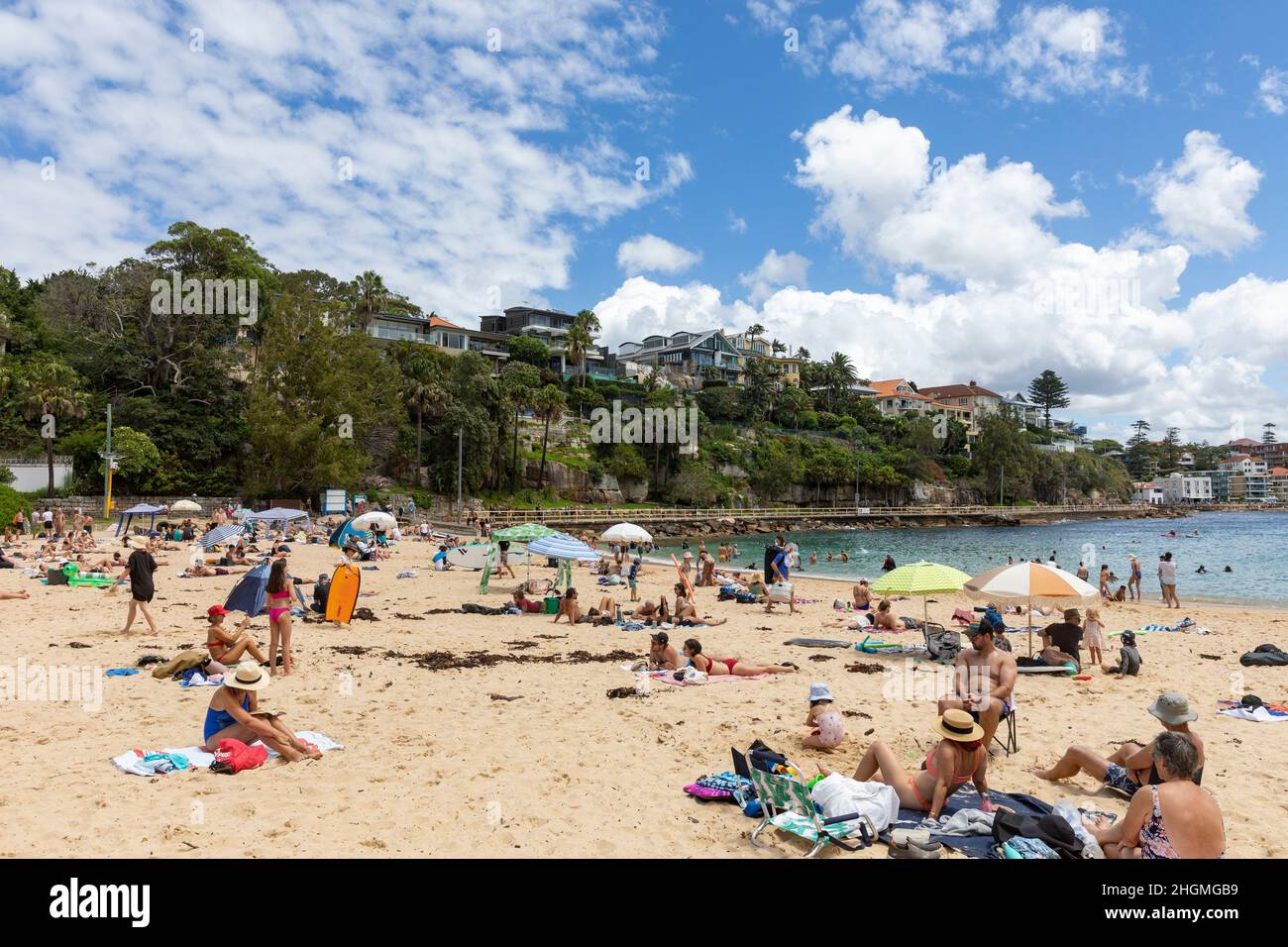 Shelly Beach in Manly, people sunbathing on the sand , Manly Beach ...