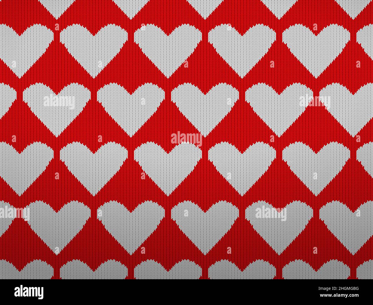 Knitted pattern background with hearts. Vector illustration Stock Photo ...