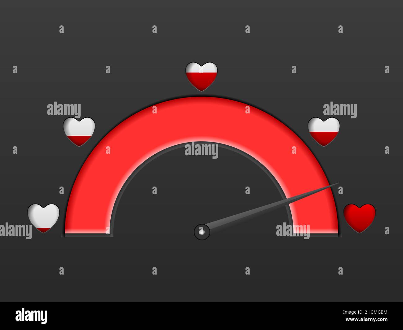Love meter on a white background. Vector illustration Stock Photo - Alamy