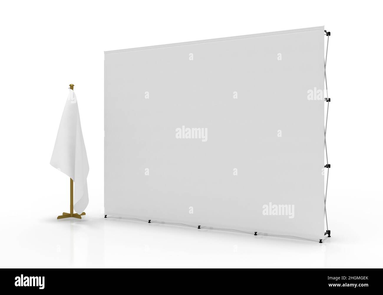Exhibition Wall Banner Diplays Wall isolated on a white background with ...