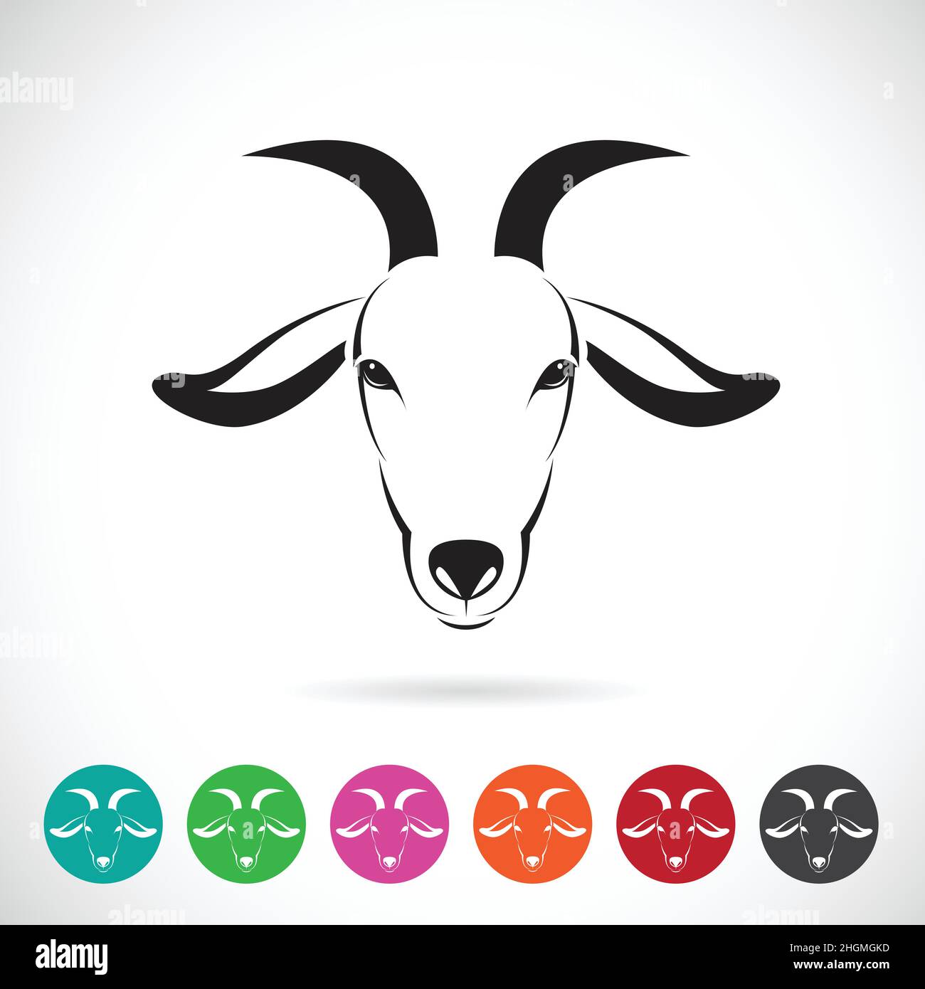 Vector of a goat head on white background. Easy editable layered vector ...