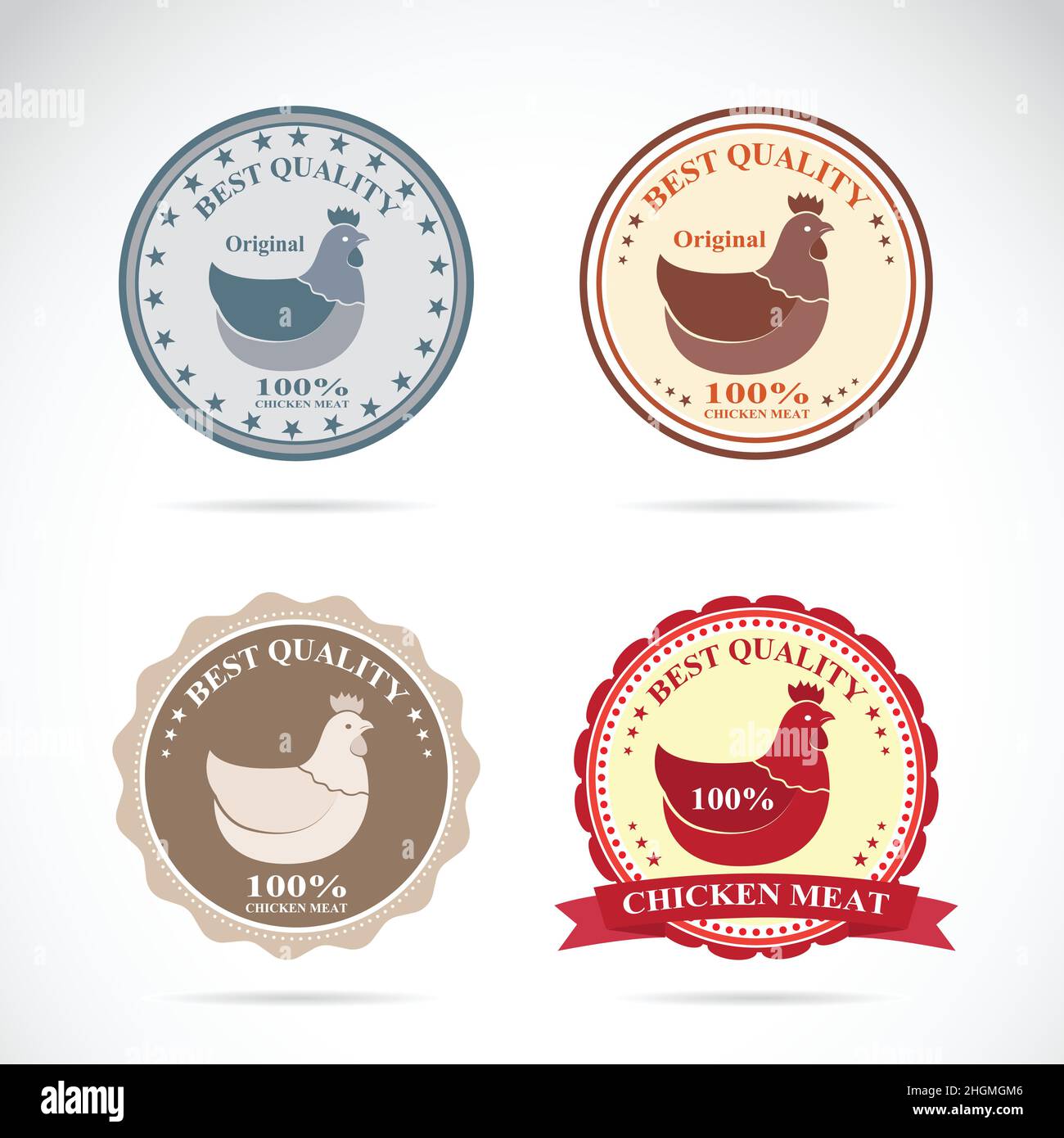 Set of vector an hen label on white background. Easy editable layered ...