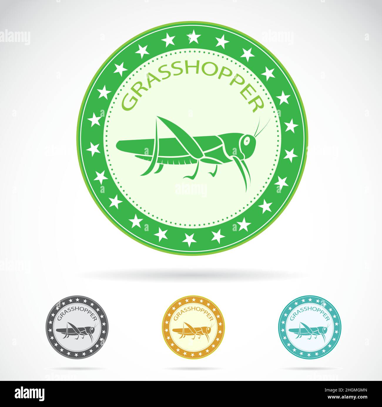 Set of vector grasshopper label on white background. Easy editable ...