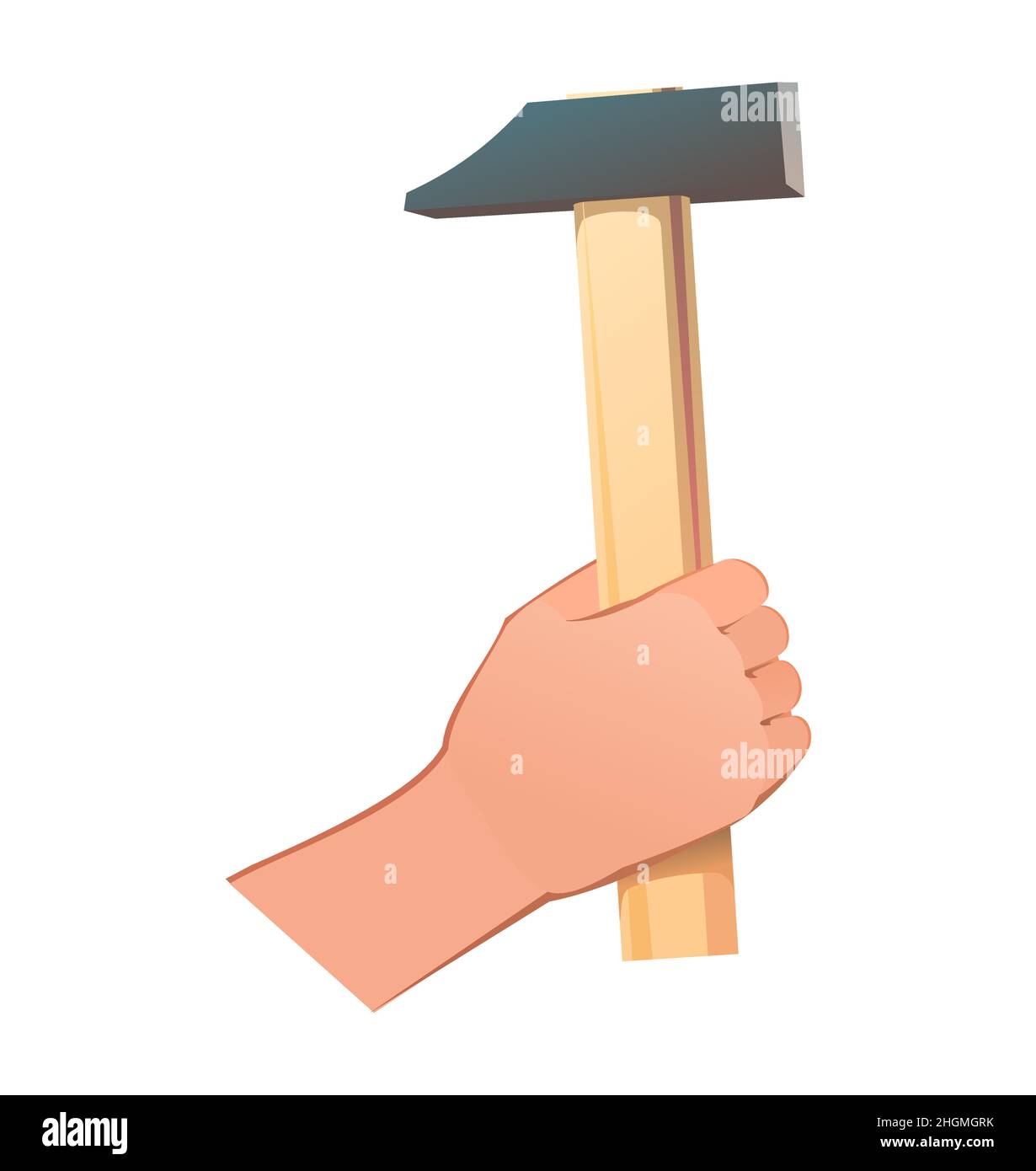 Right hand with conventional universal hammer for different types of ...
