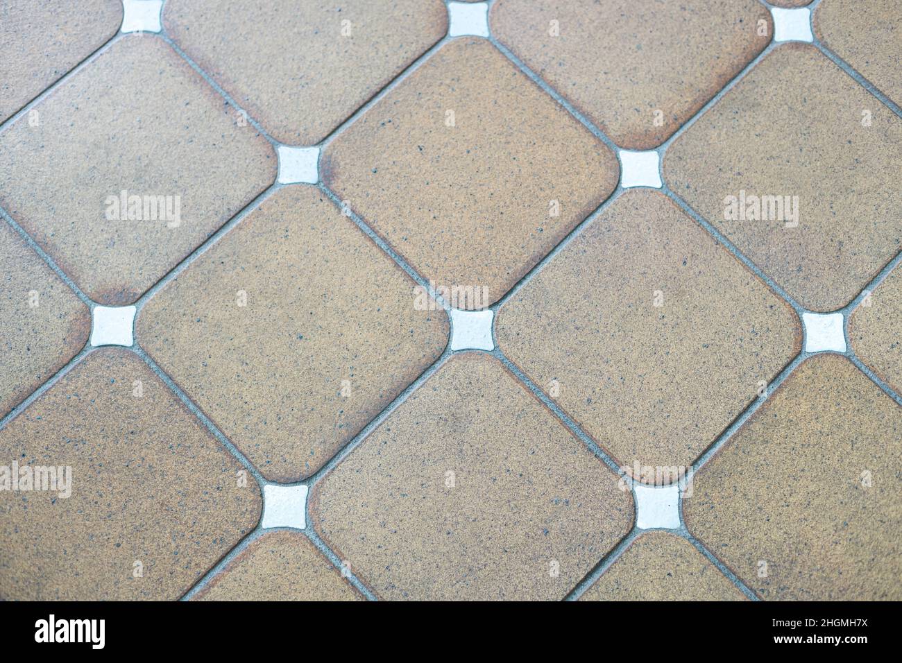Seamless brown white square tiles texture Stock Photo - Alamy