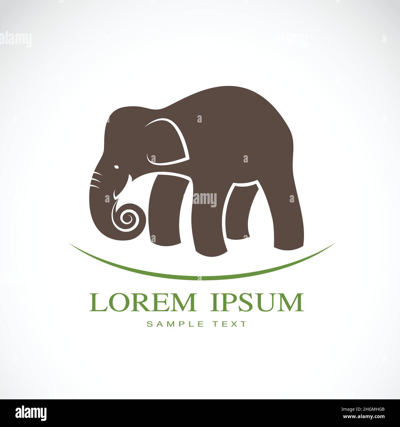 Vector of an elephant on white background. Easy editable layered vector ...