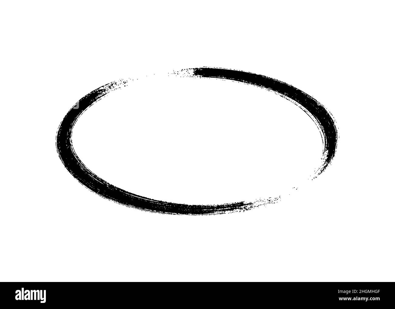 Ink oval frame. Grunge empty black box. Ellipse border. Rubber stamp ...