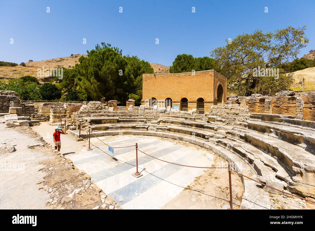The Praetorium, ancient Roman era ruins at Gortyna of Crete island in ...