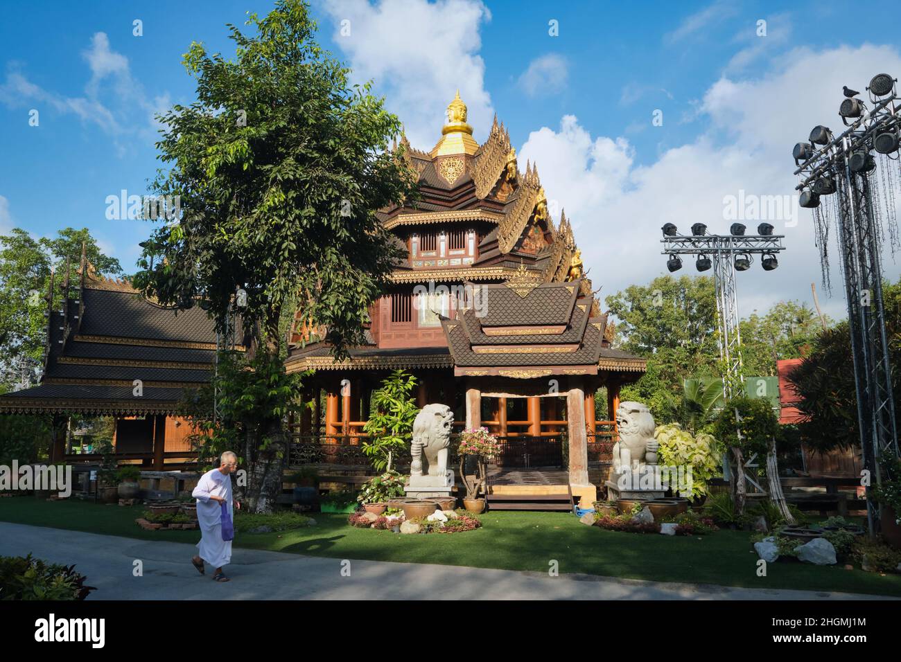 At Wat Sanghathan, a meditation temple in Nonthaburi, Thailand, a nun ...