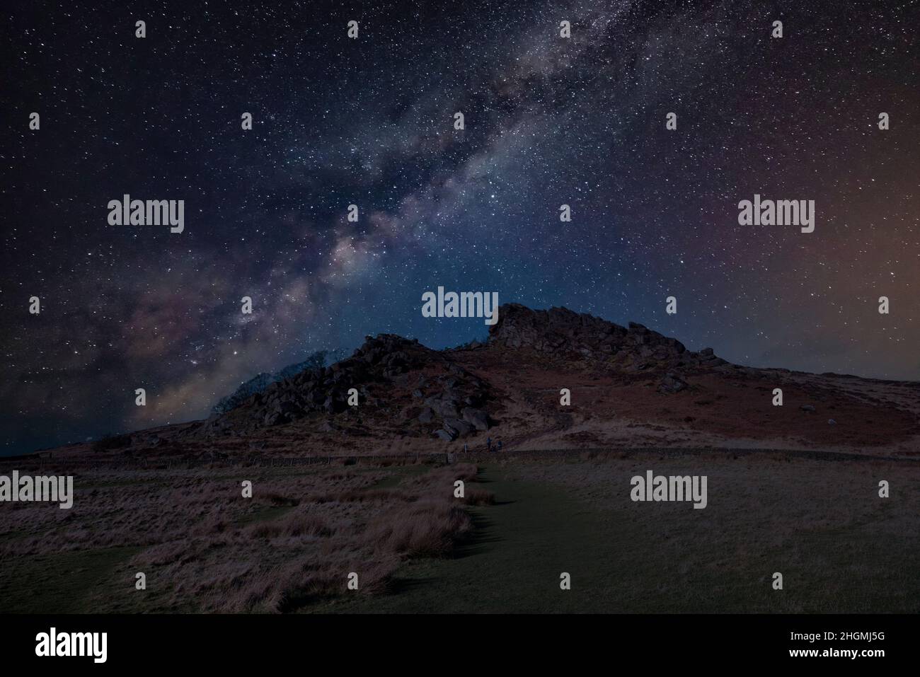Digital composite image of Milky Way and Epic Stunning Peak District ...