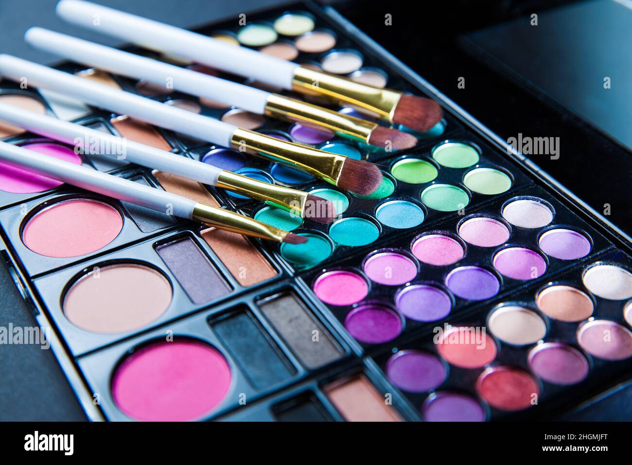 Makeup. Professional multicolor eyeshadow palette Stock Photo - Alamy