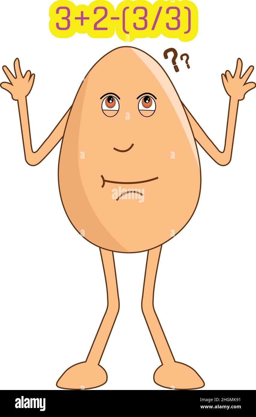 student egg cartoon doing mathematical calculation Stock Vector Image ...