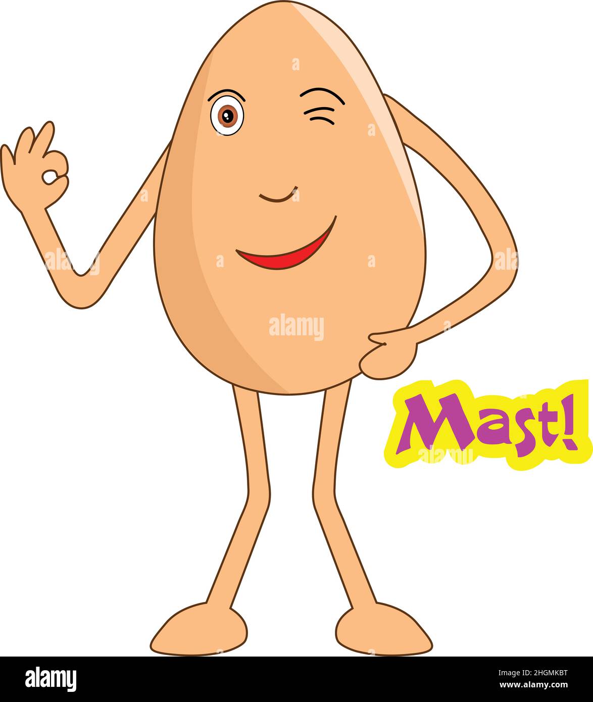 Egg cartoon - Cheerful egg making a sign with his hand and saying ...