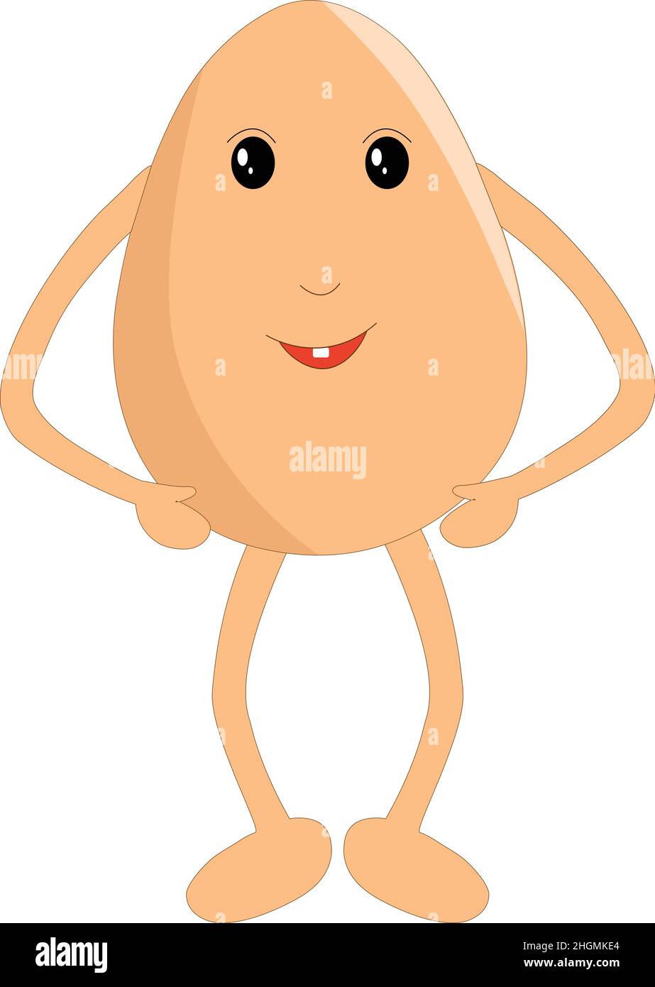 Cute happy and smiling egg cartoon vector illustration Stock Vector ...