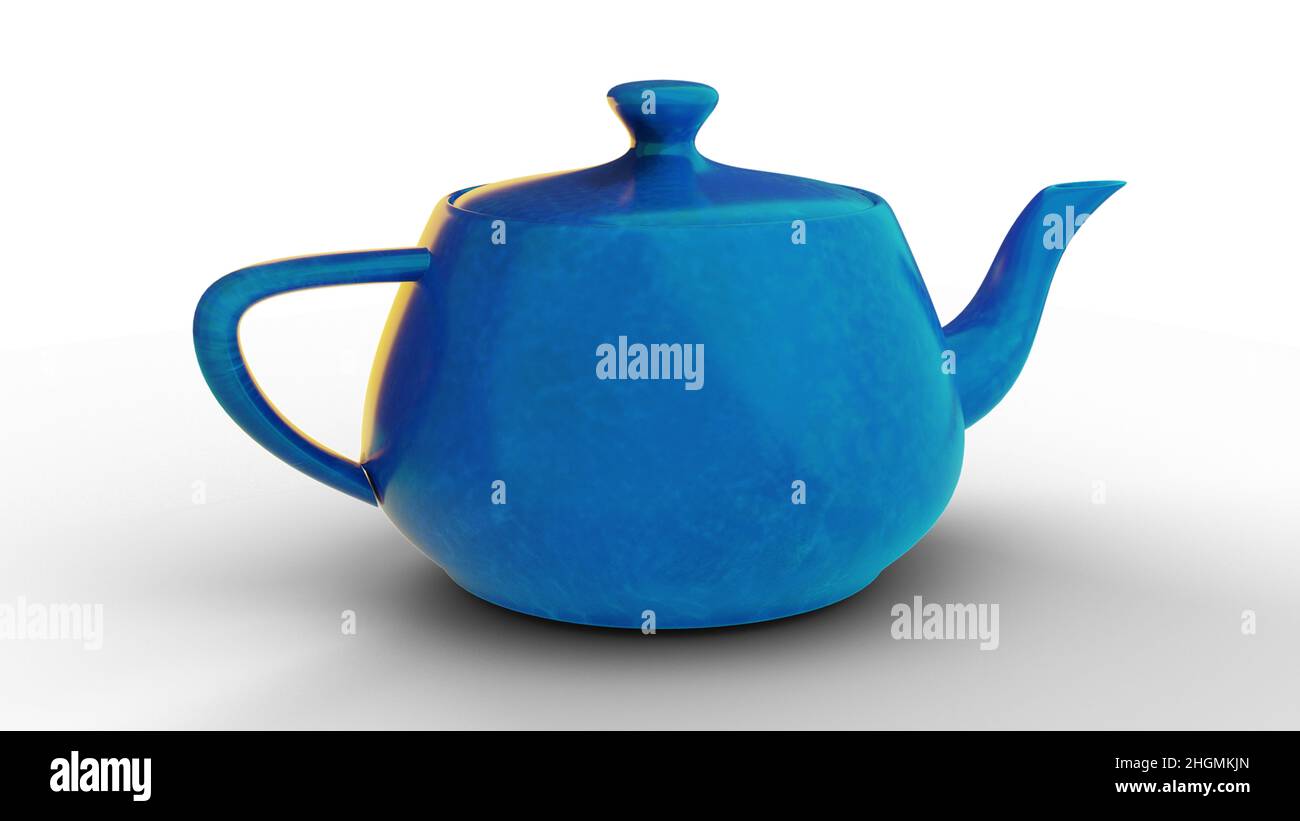 Teapot painted style. A 3d rendered illustration (image rendered using ...