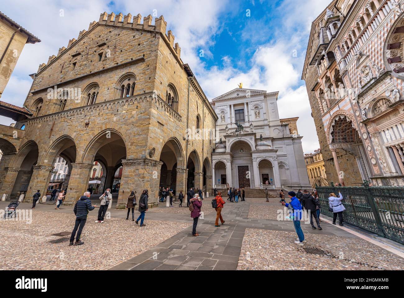 Cathedral Square Bergamo Upper Town; Basilica of Santa Maria Maggiore ...